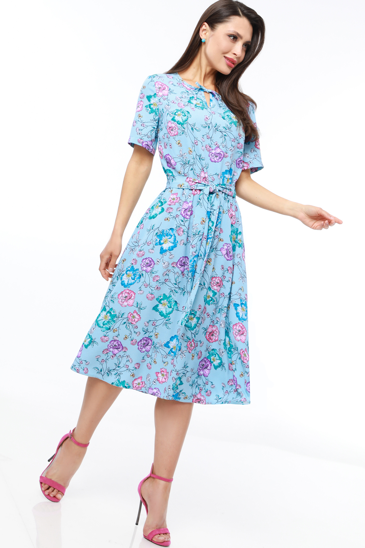 Купить Платье Цветочный роман, блю по цене: 1 730 ₽ арт. П-4644 - DStrend