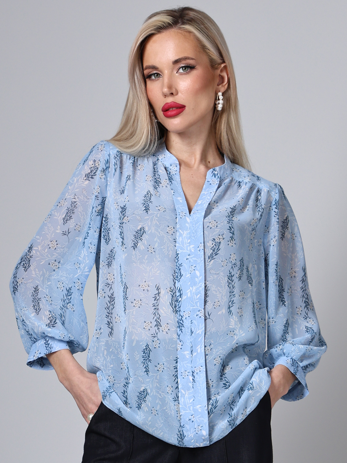 Купить Блузка Шарлиз, блю по цене: 1 860 ₽ арт. Б-2338 - DStrend