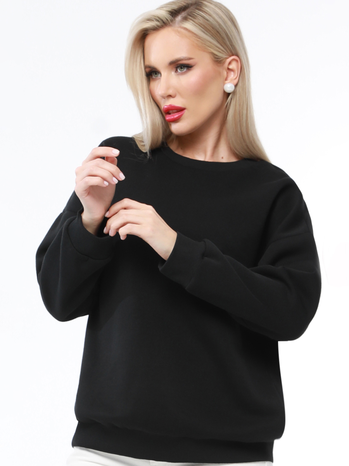 Купить Свитшот теплый черный по цене: 700 ₽ арт. Б-1819-0369-02 - DStrend