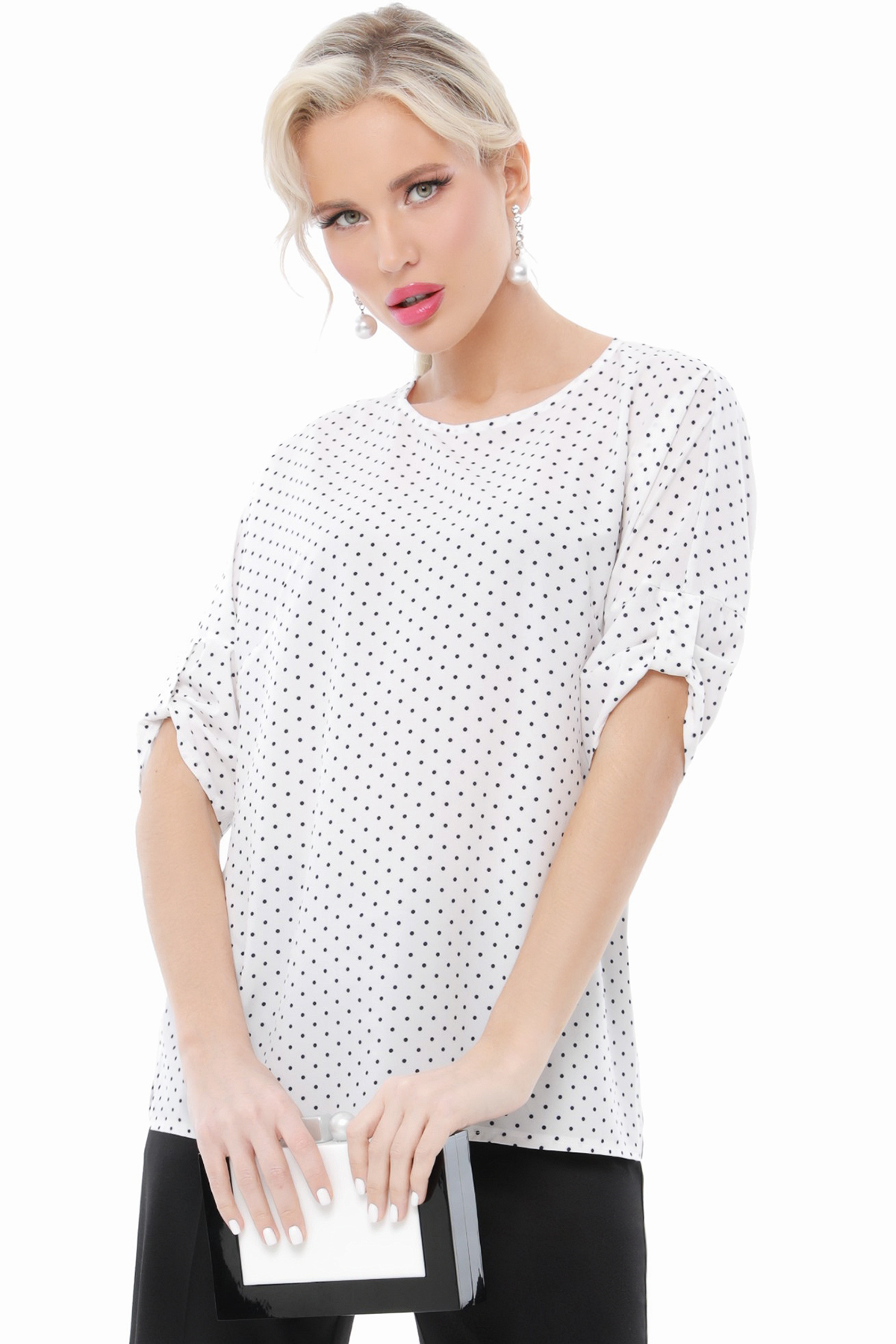 Купить Блузка Джоан, вайт по цене: 900 ₽ арт. Б-2015 - DStrend