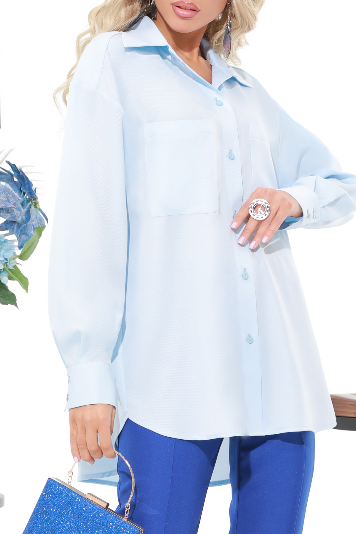 Купить Рубашка Айседора, скай по цене: 1 455 ₽ арт. Р-0096 - DStrend