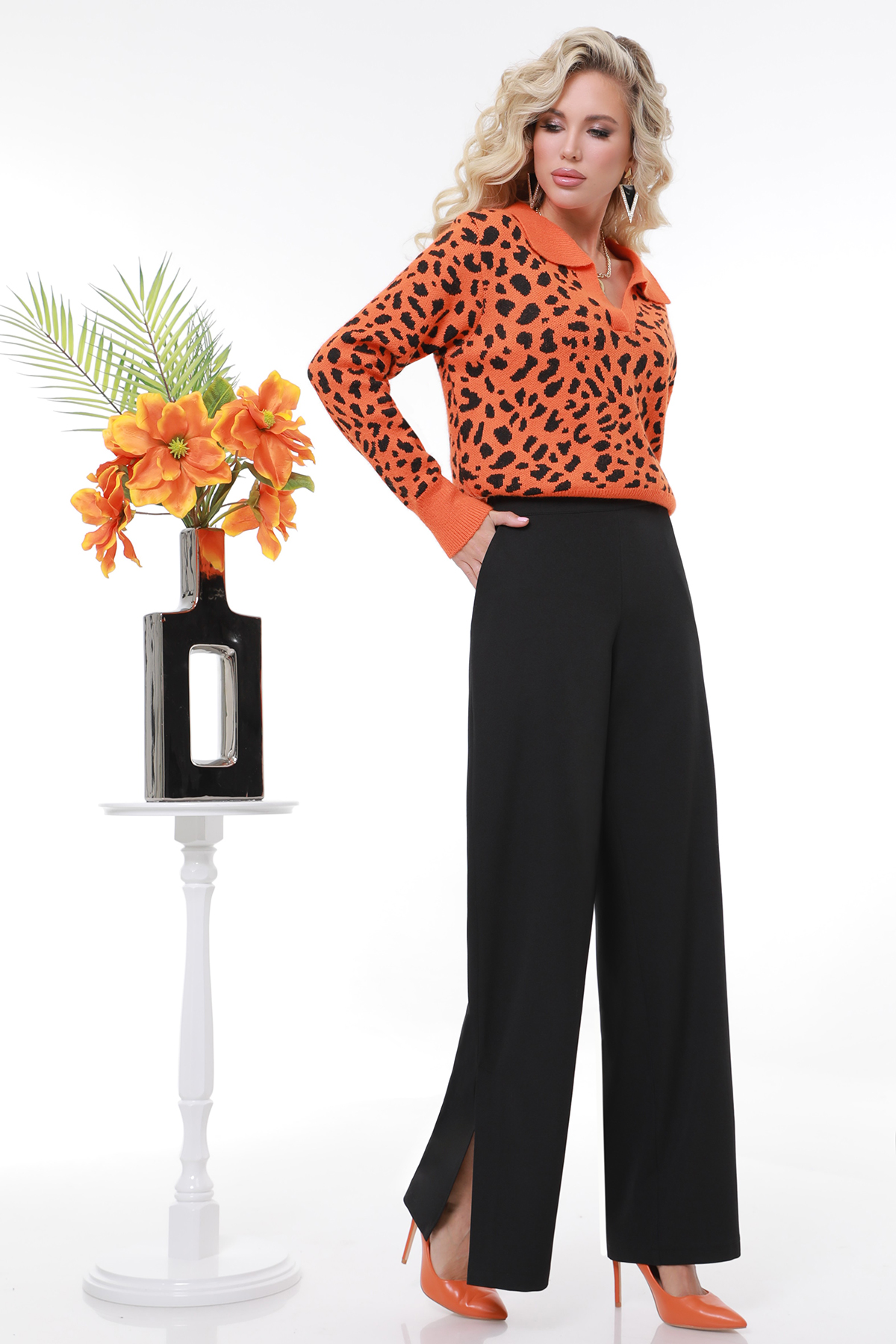 Купить Брюки с разрезами по цене: 1 700 ₽ арт. Бр-0183-0080 - DStrend