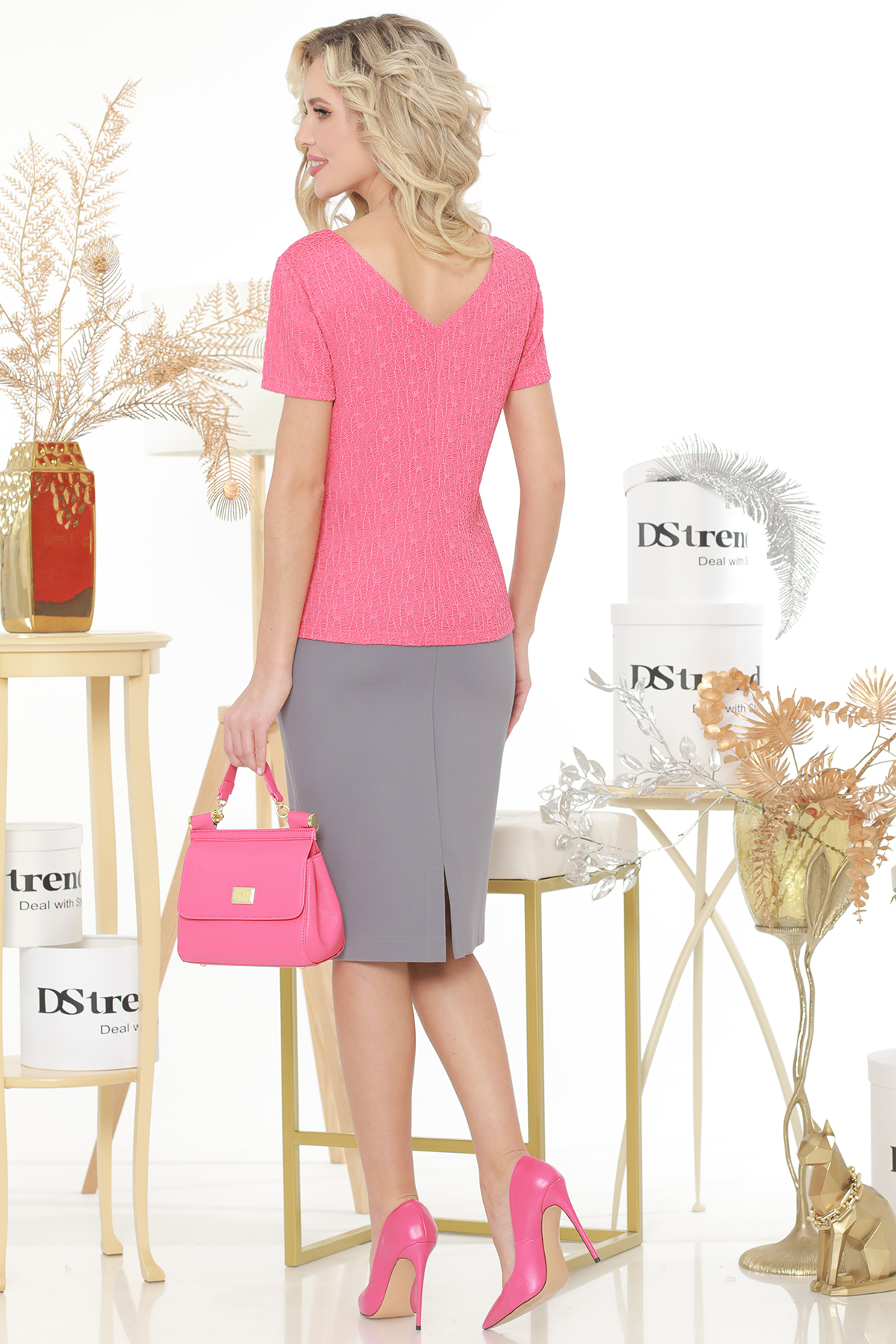 Купить Блузка Доминика, коралл по цене: 650 ₽ арт. Б-1434 - DStrend