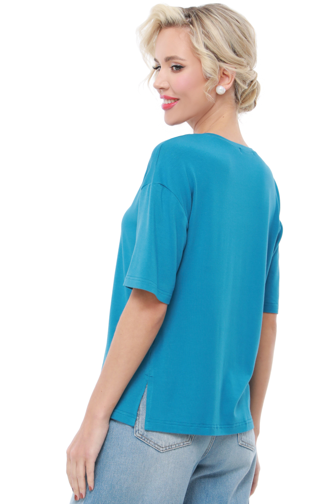 Купить Футболка синего цвета по цене: 450 ₽ арт. Б-1590-0193-03 - DStrend